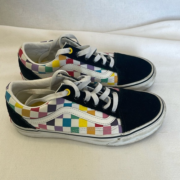 Vans | Shoes | Vans Rainbow Checkered Shoes Lace Up | Poshmark